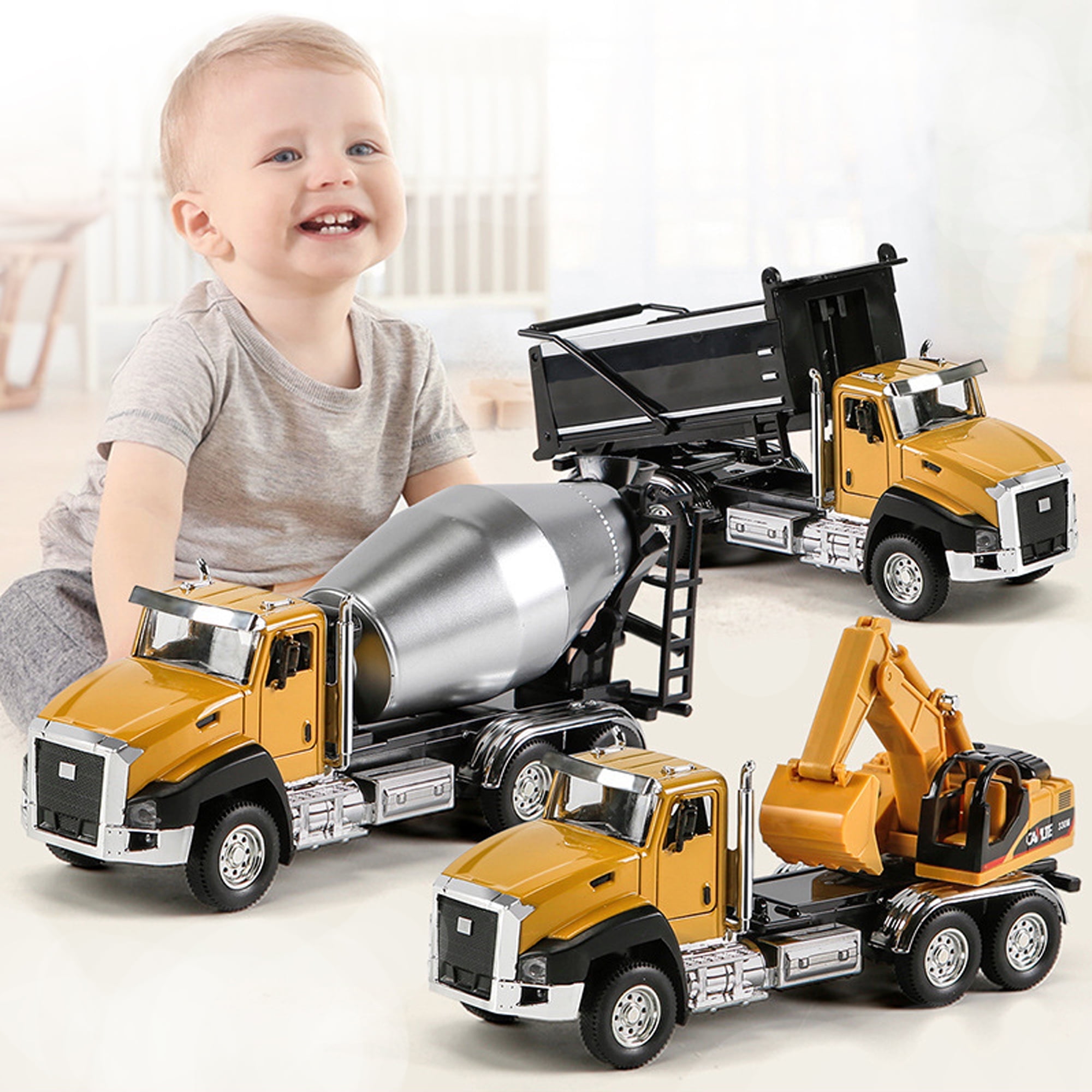 Engineering Construction Vehicles,toy,3Pcs Alloy Mini Construction ...