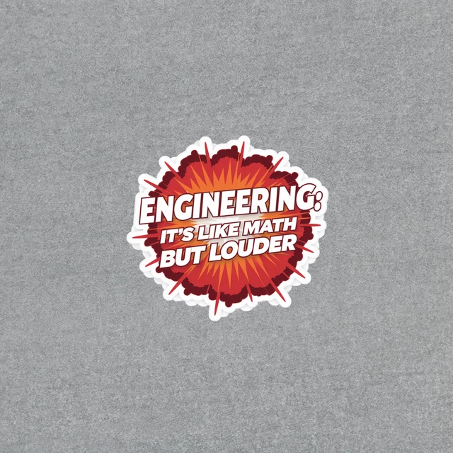 Engineering: It'S Like Math But Louder - Engineer Stickerphone Decal ...