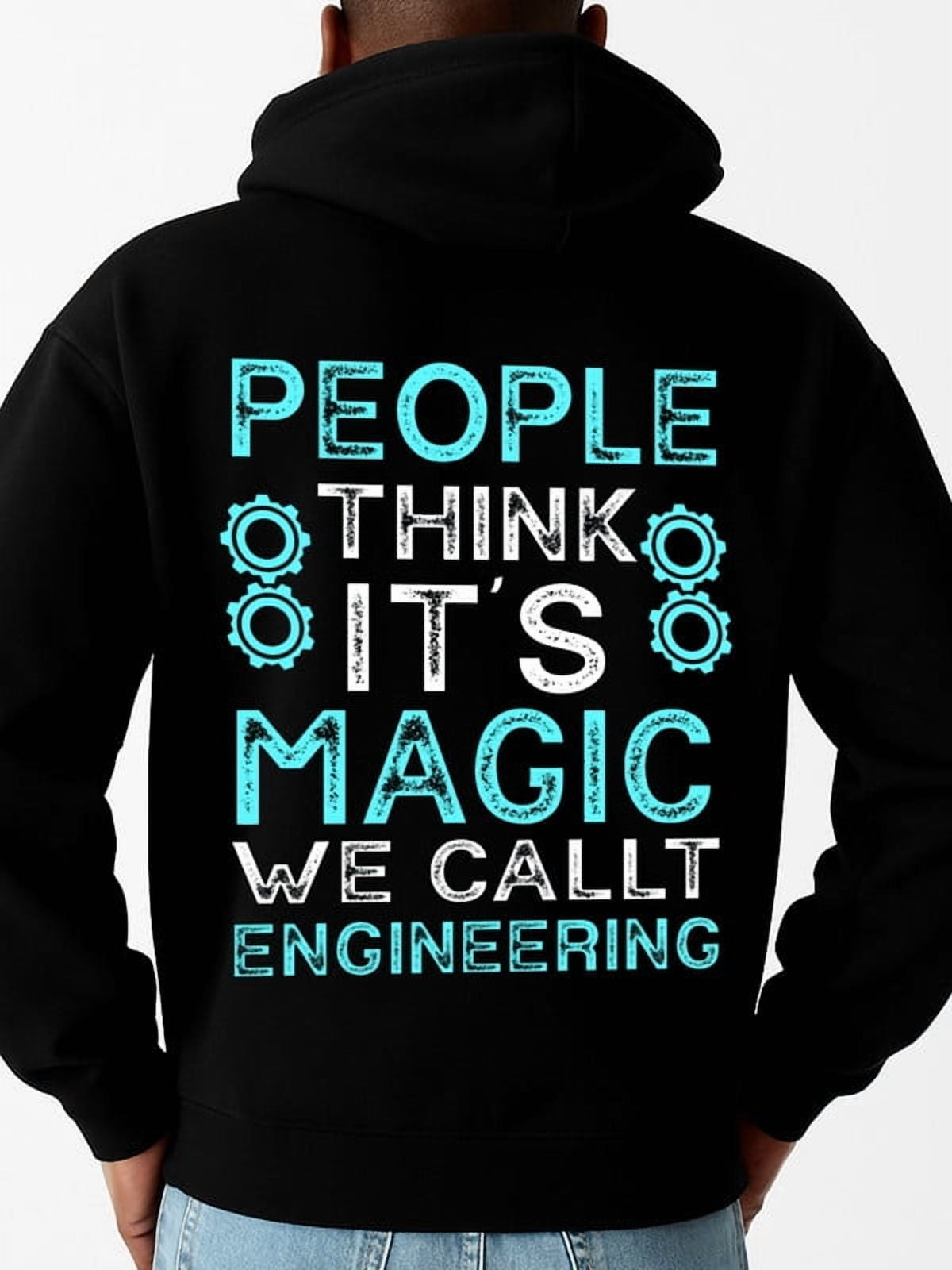 Engineering Magic graphic hoodies mechanical men's long sleeve black ...