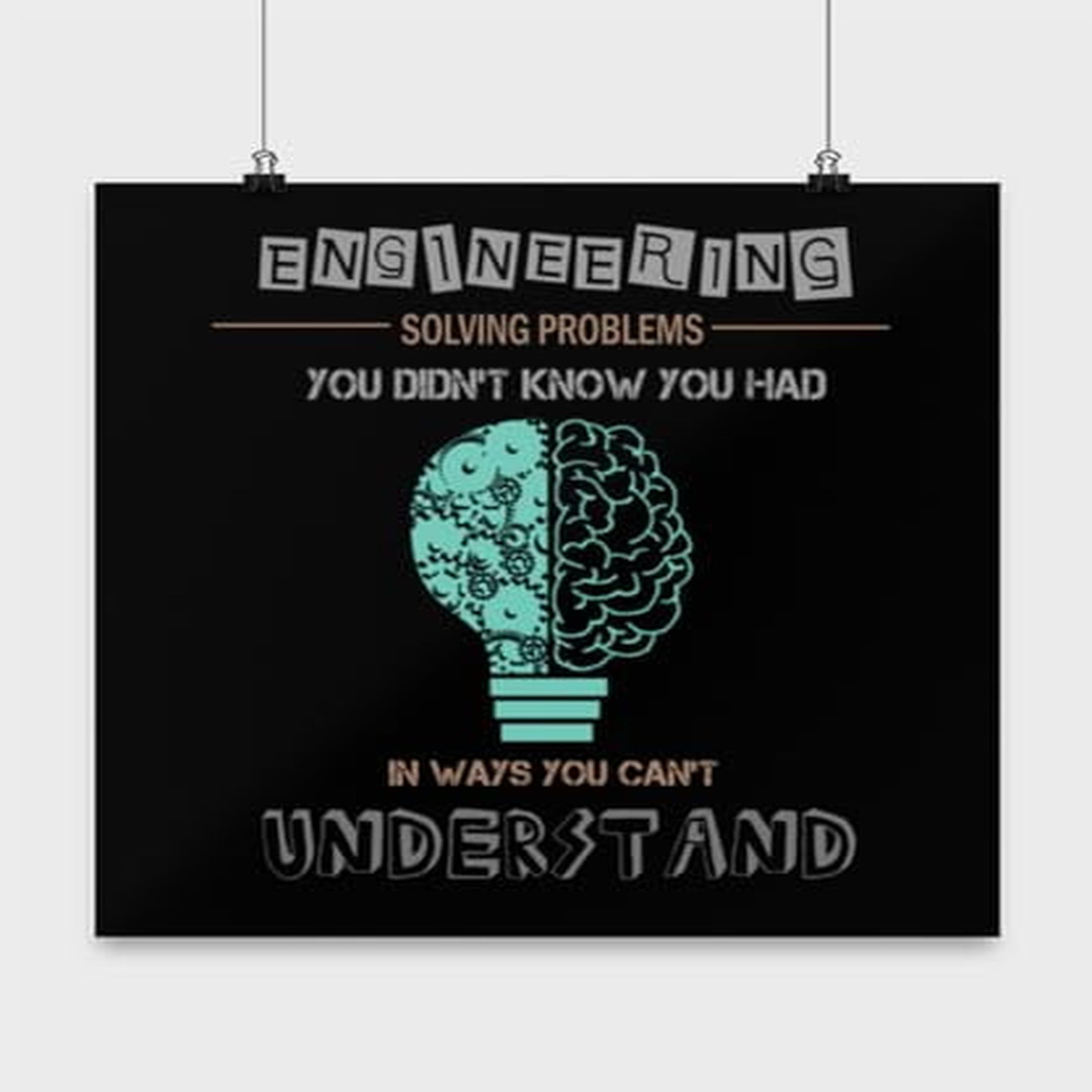 Engineering Motivational Poster - 13x13in Wall Art Gift for ...