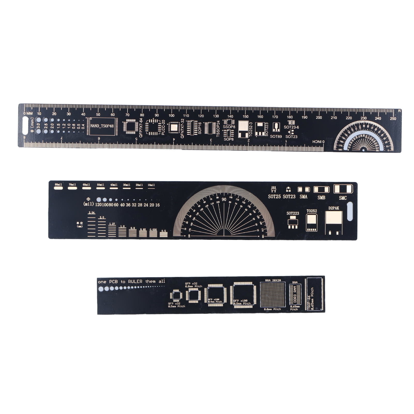 Engineering Scale, Multi-Functional 3 Sizes Standard Ruler, Metric ...