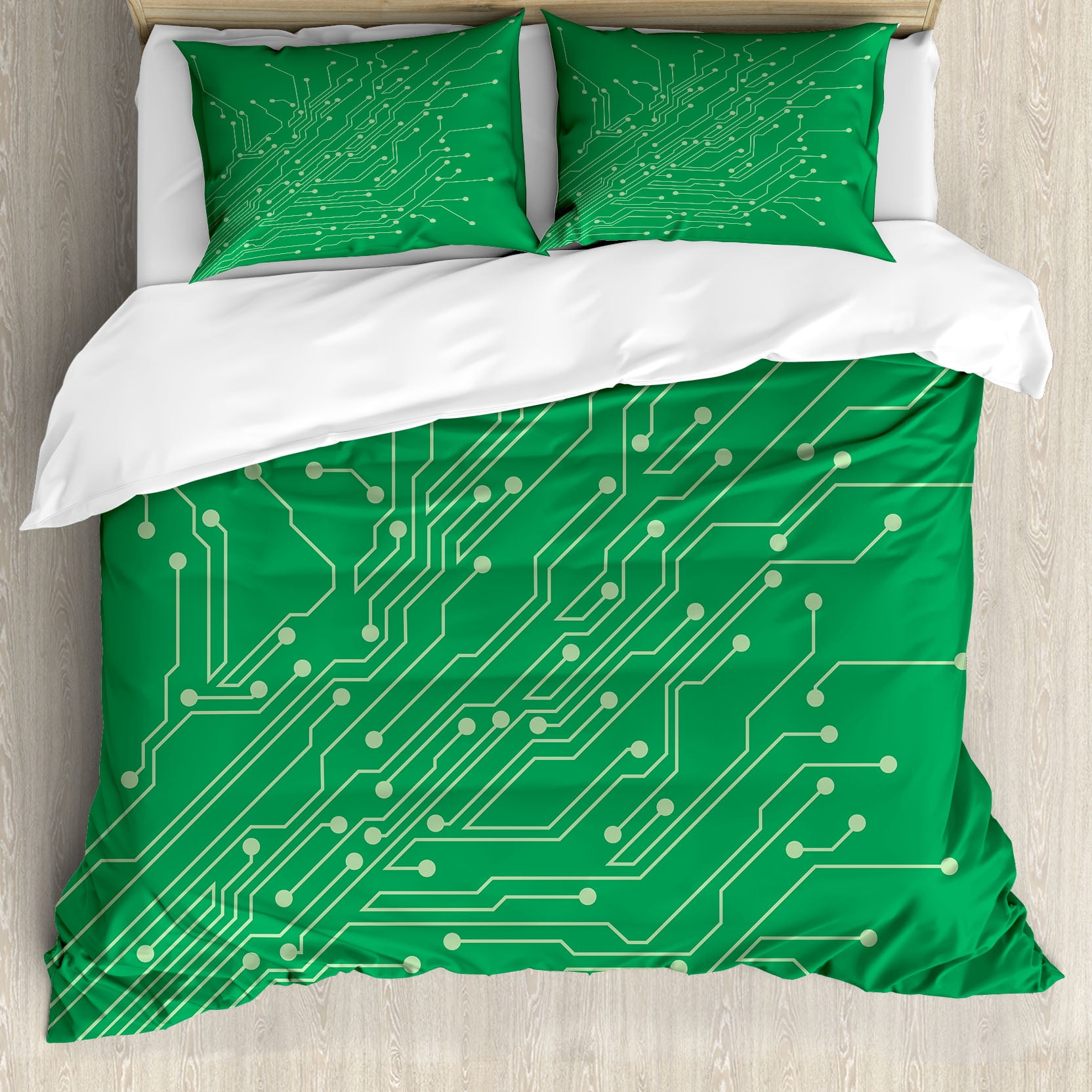 Engineering Theme Duvet Cover Set, Abstract Digital Mechanic Futuristic ...