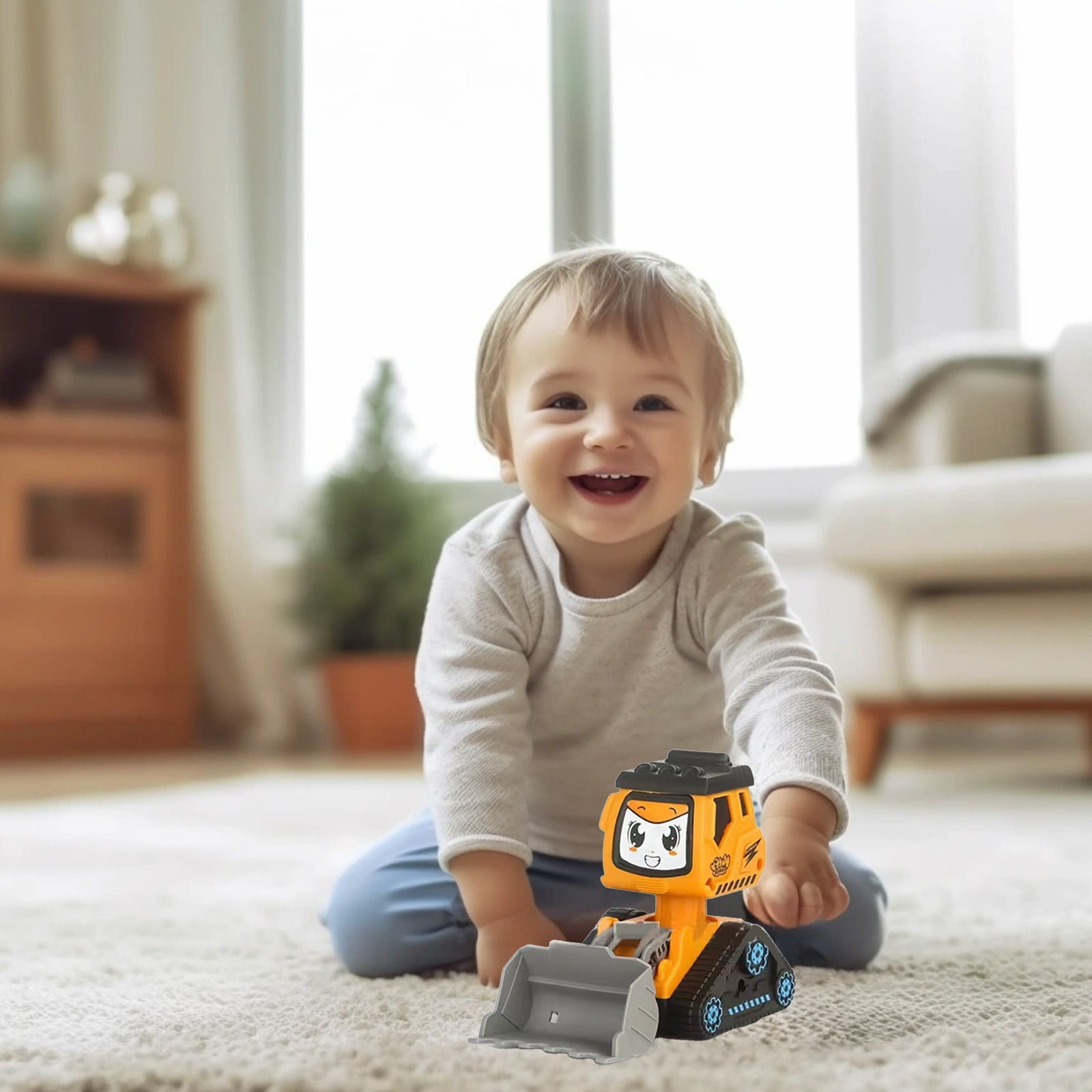 Engineering Toy Car, Push Back Vehicle, Durable Plastic Construction ...