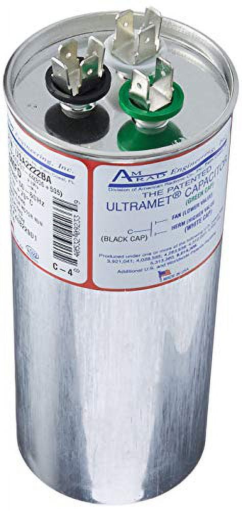 Engineering Usa2222Ba Series Round Usa Made Motor Run Capacitor, 80/5 ...