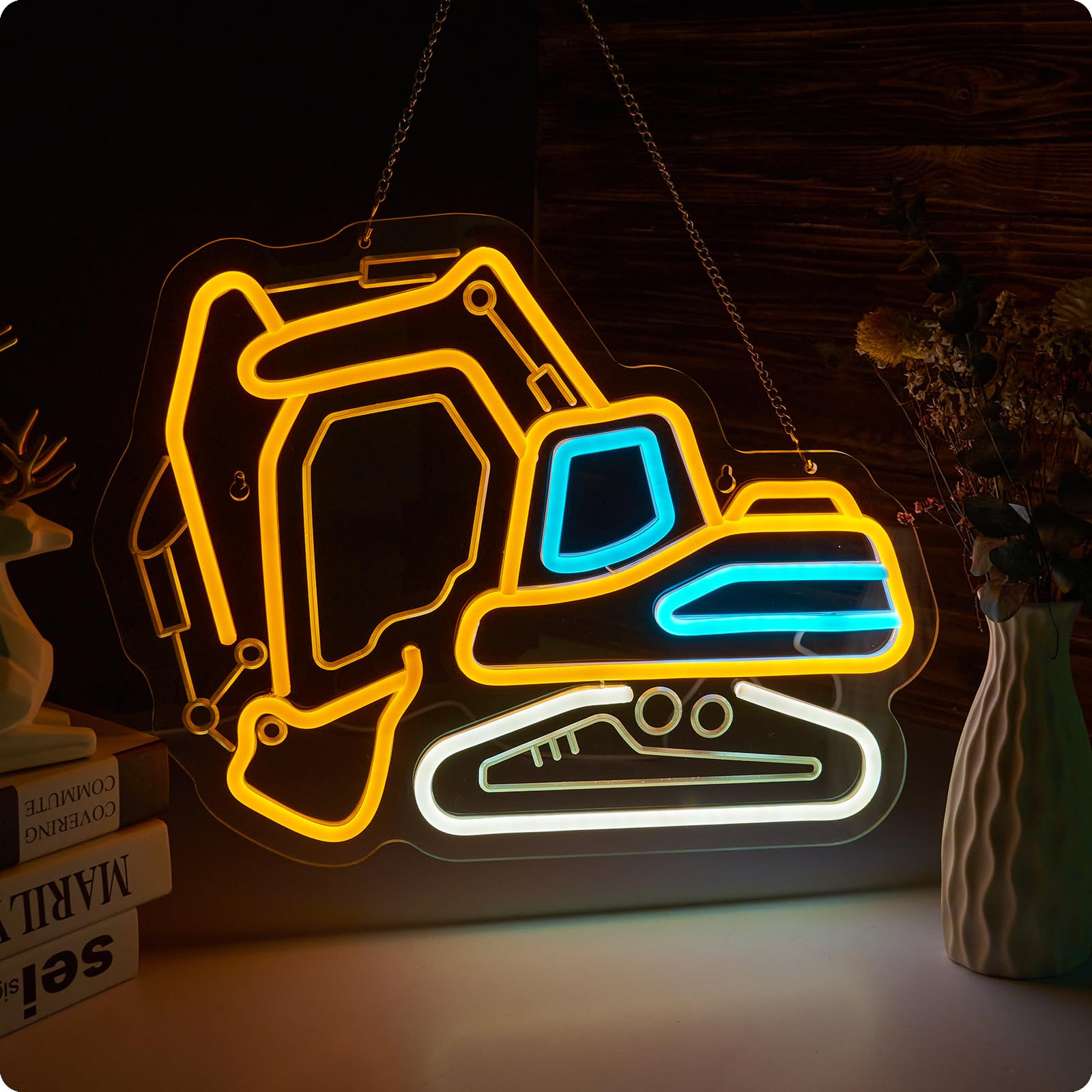 Engineering Vehicle Neon Sign for Wall Decor Excavator Neon Sign Teen ...