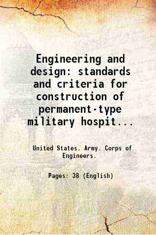 Engineering and design: standards and criteria for construction of ...