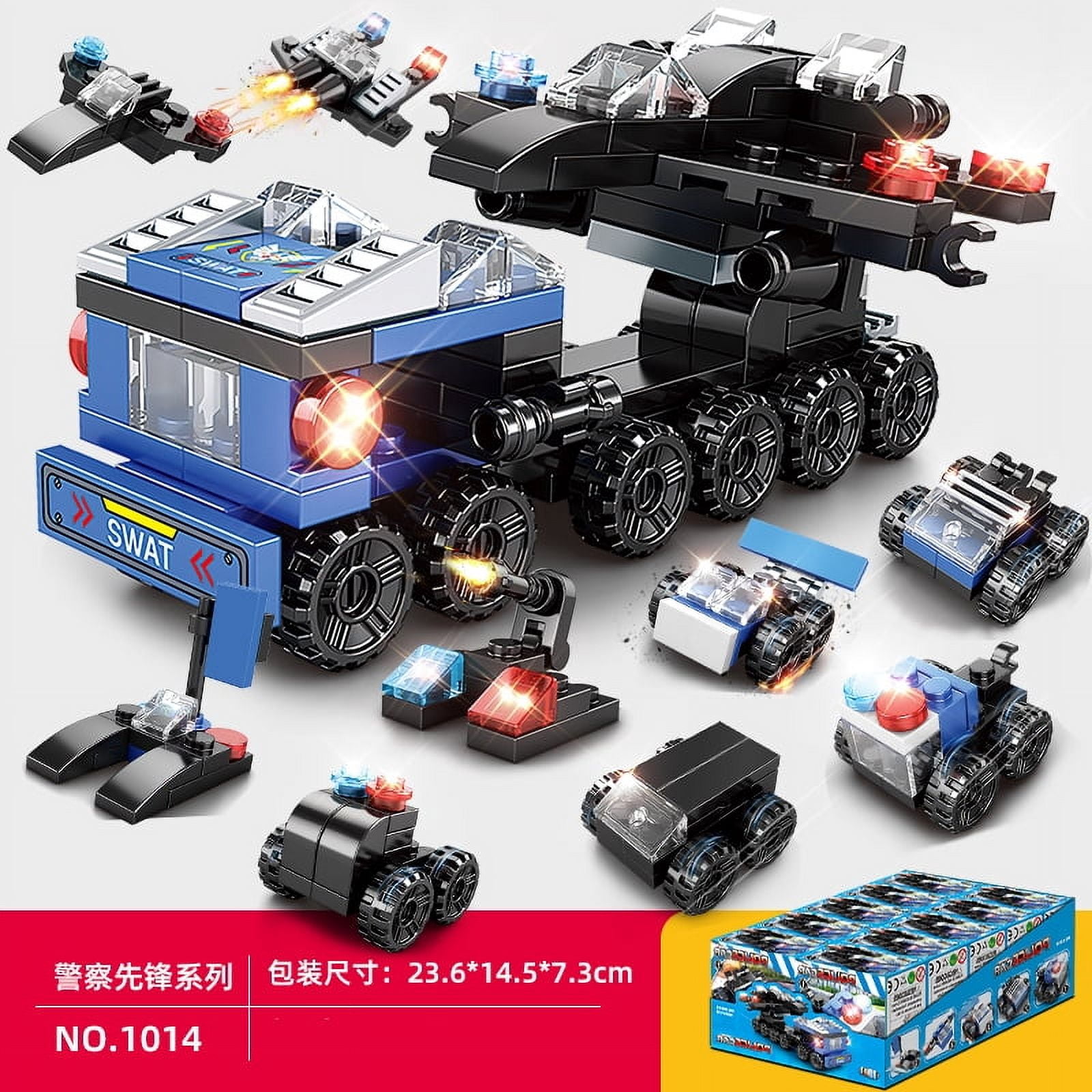 Engineering car blocks 10 in 1 Police car Aircraft Tank warship Fire ...