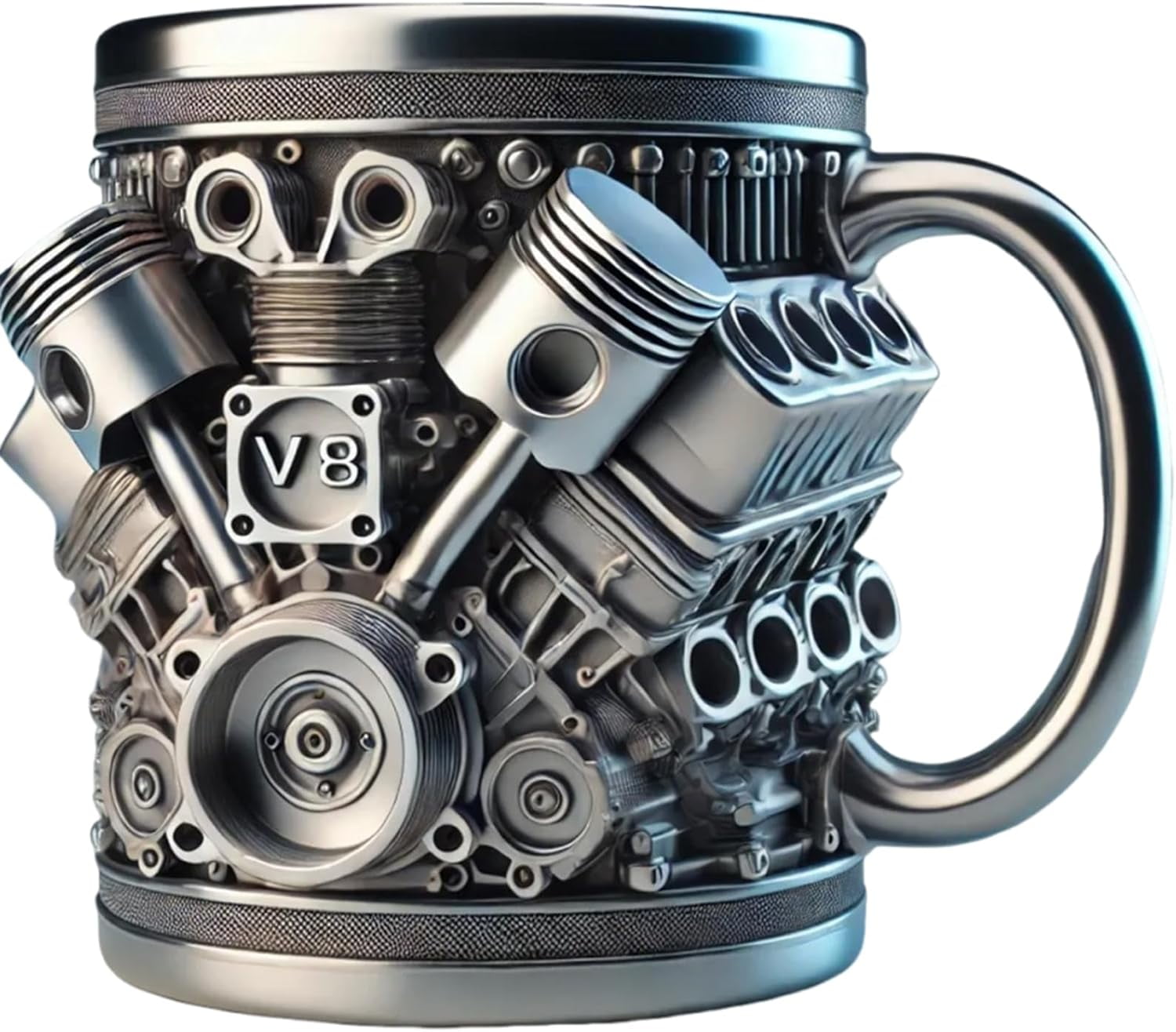 Engines - Inspired 3D Stainless Steel Mug - Unique V8 & V6 Engine ...