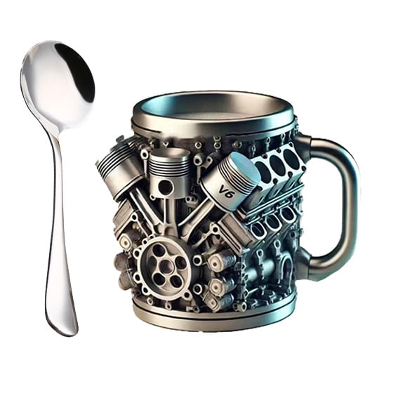 Engines Stainless Steel Cup V8 & V6, Novelty Engine Design Personalized ...