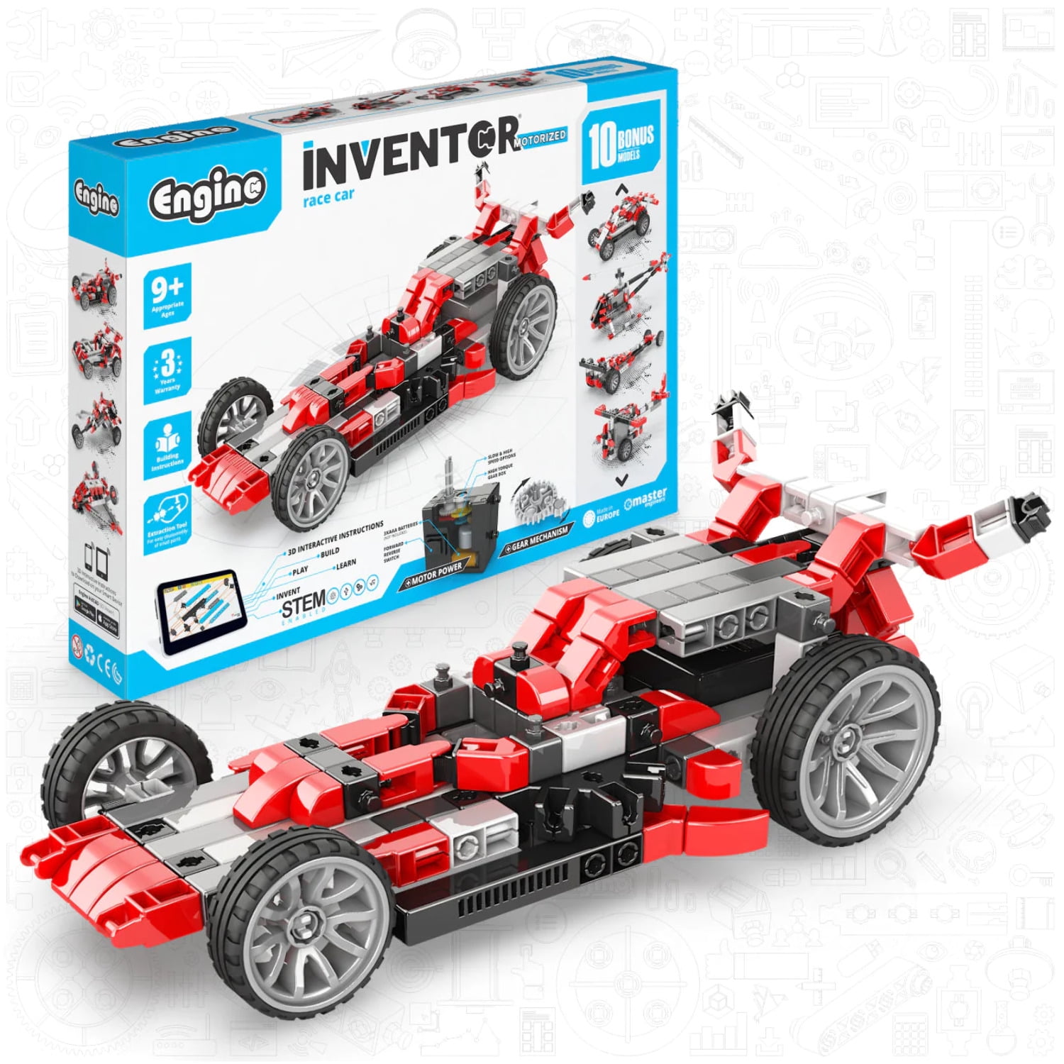 Engino- Inventor STEM Toys, Motorized Race Car Construction Toys for ...