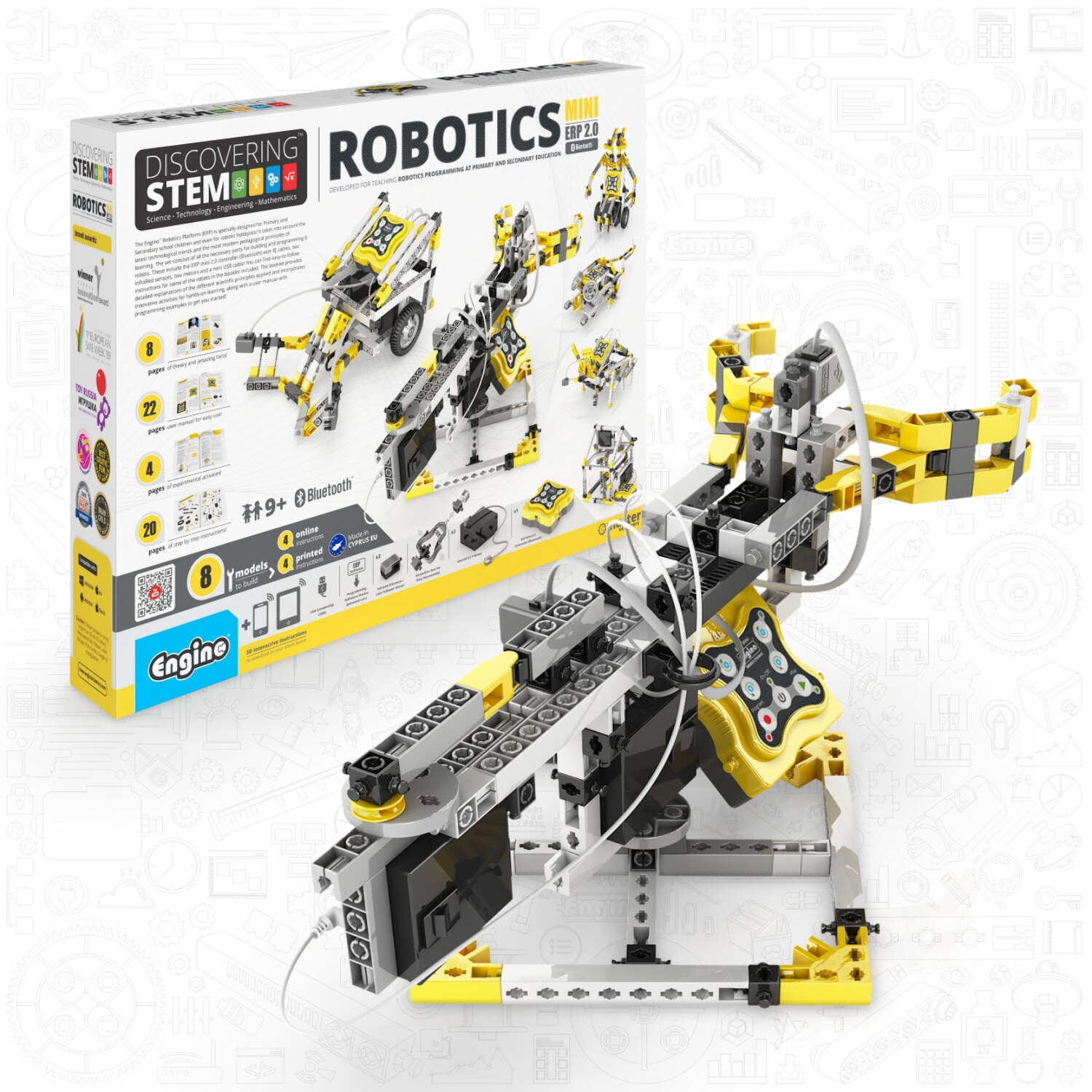 Engino STEM Robotics Kit for Kids, Easy DIY Build and Program Your Own Mini ERP Robot with ...