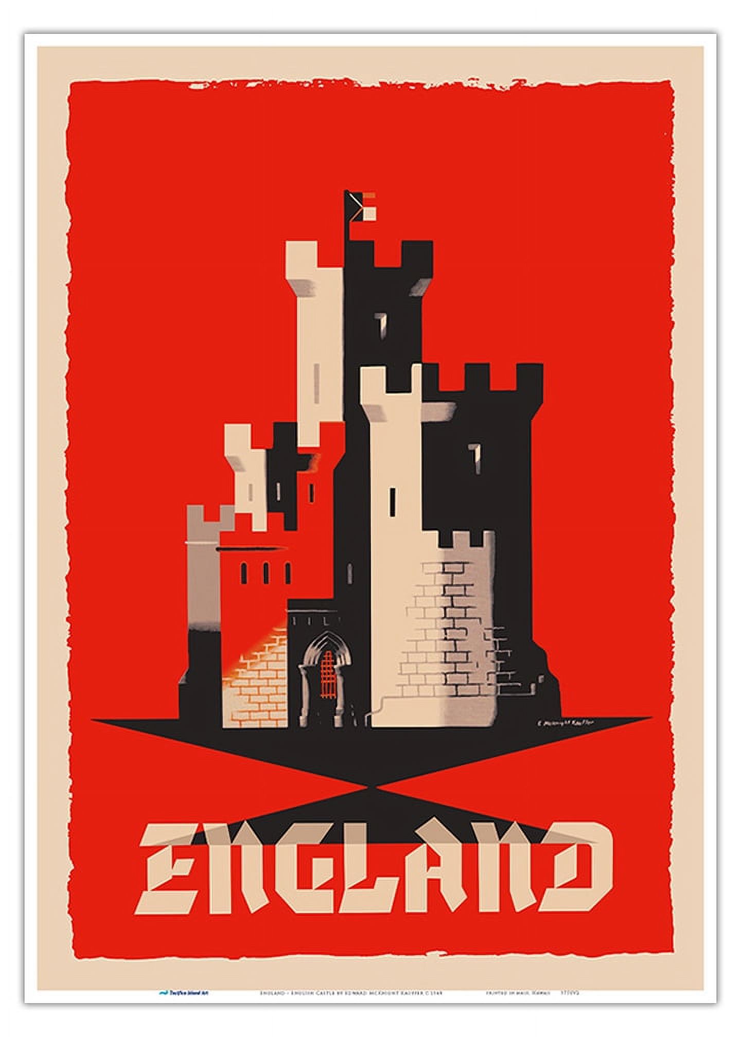 England - A English Castle - Vintage Airline Travel Poster by Edward ...