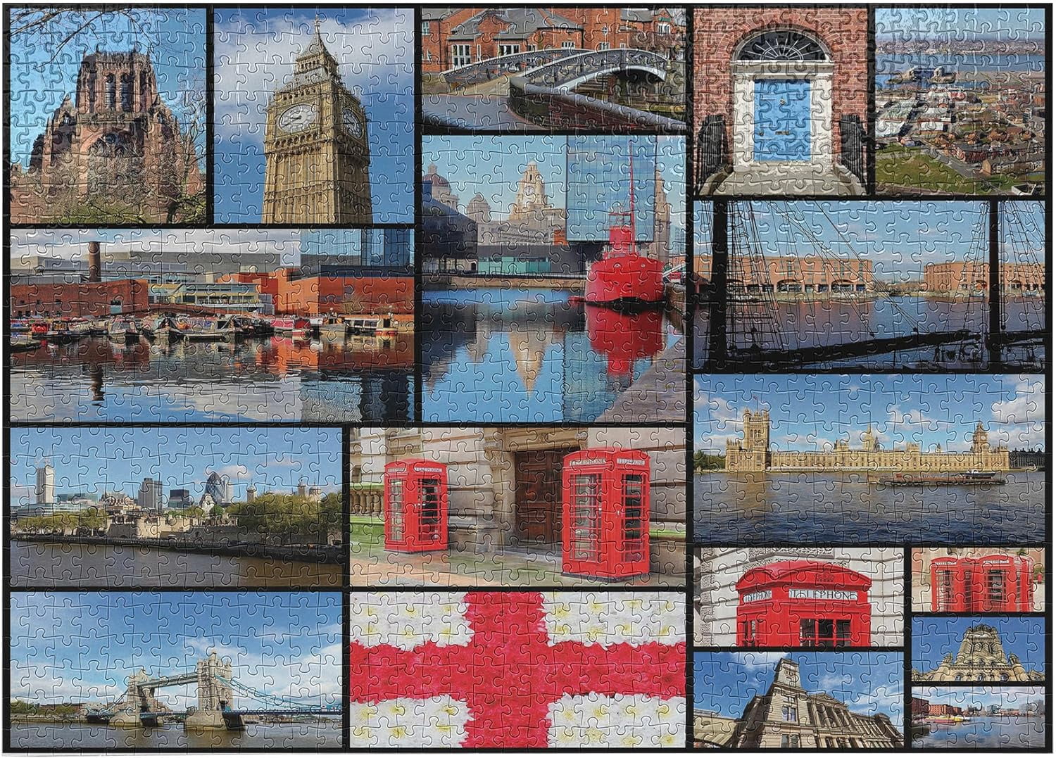 England Capital City Telephone Booth Clock Tower Bridge River British ...