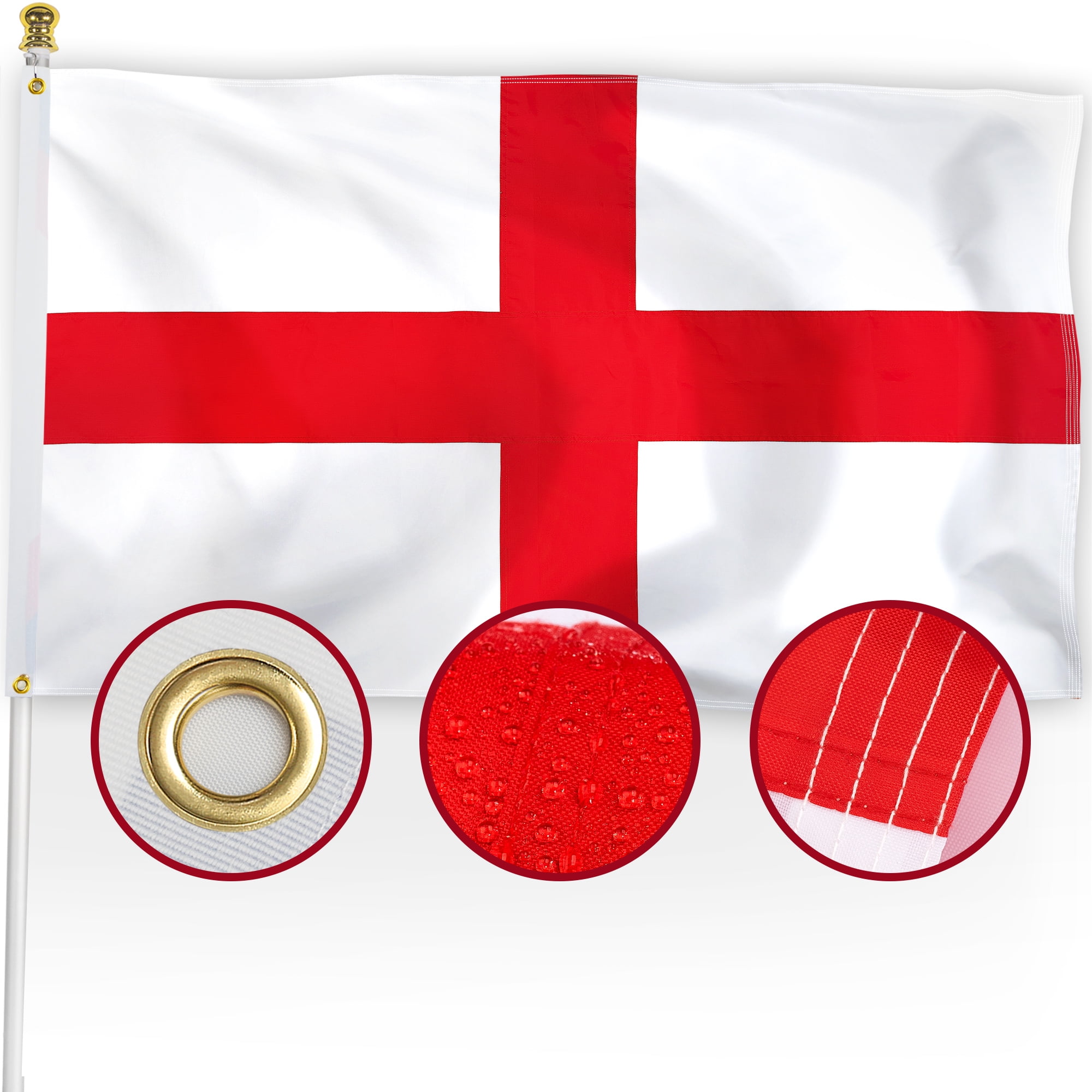 England English Flag 3x5 Outdoor, Double Sided Heavy Duty 210D Nylon St ...
