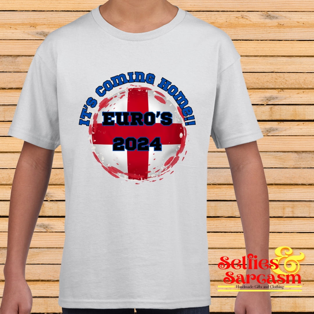 England Euro's 2024 T-Shirt. it's coming home adults and kids football ...