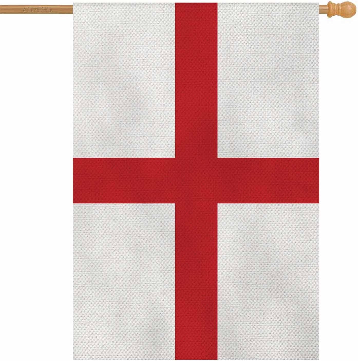 England Flag House Flag Vertical Double Sided Burlap Britain Emblem ...
