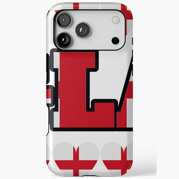 England Flag Letters And Hearts Art iPhone Case 17 16 15 14 13 12 11 ...