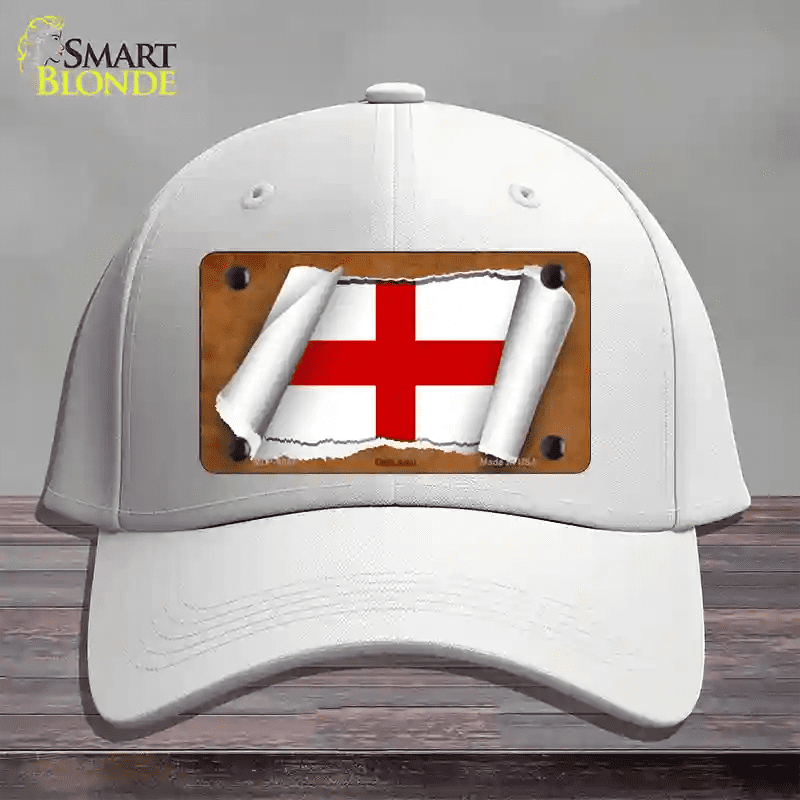 England Flag Scroll Novelty License Plate Hat Cotton White - Walmart.com