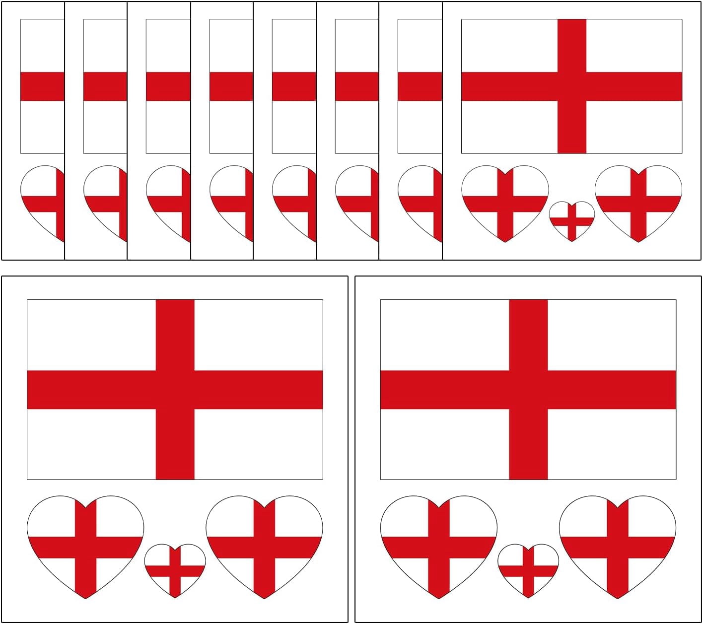 England Flag Tattoos Stickers Football Tattoo Sticker Euro Cup ...