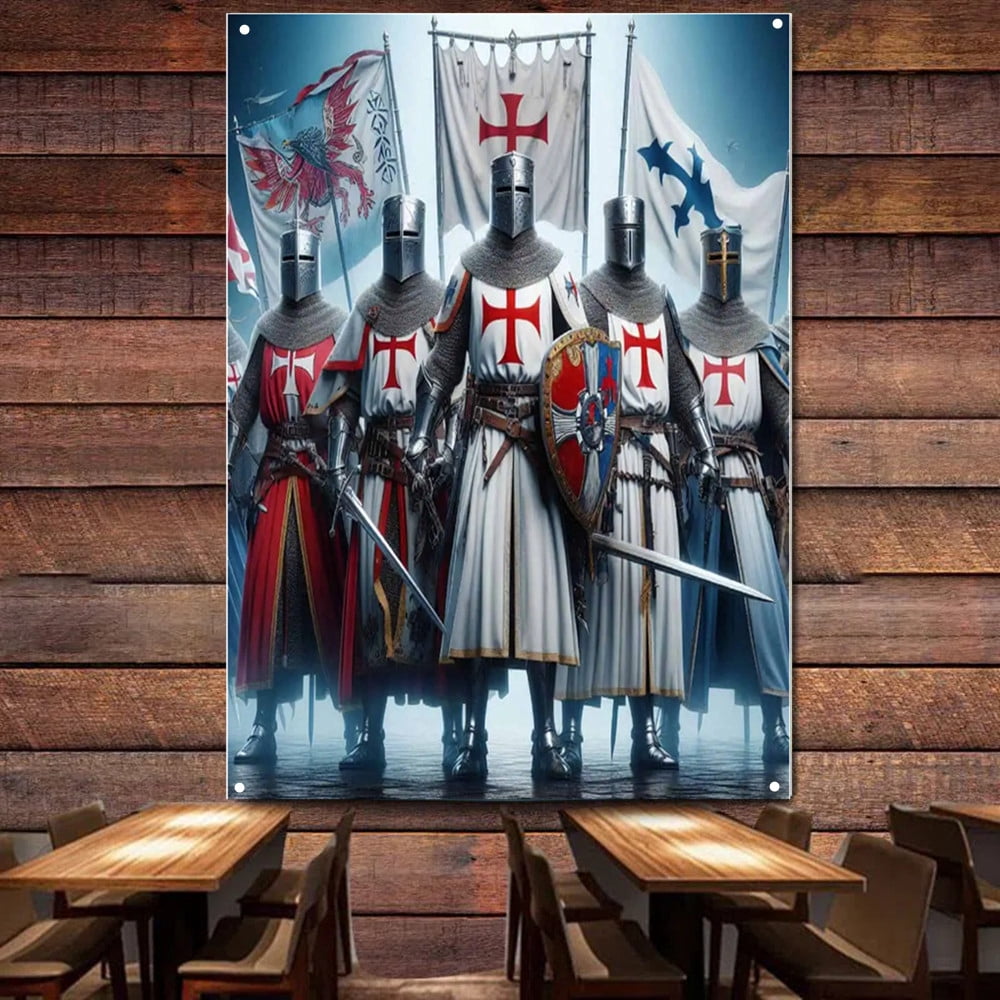 England Knights Templar Tapestry Wall Art Posters and Prints Home Decor ...