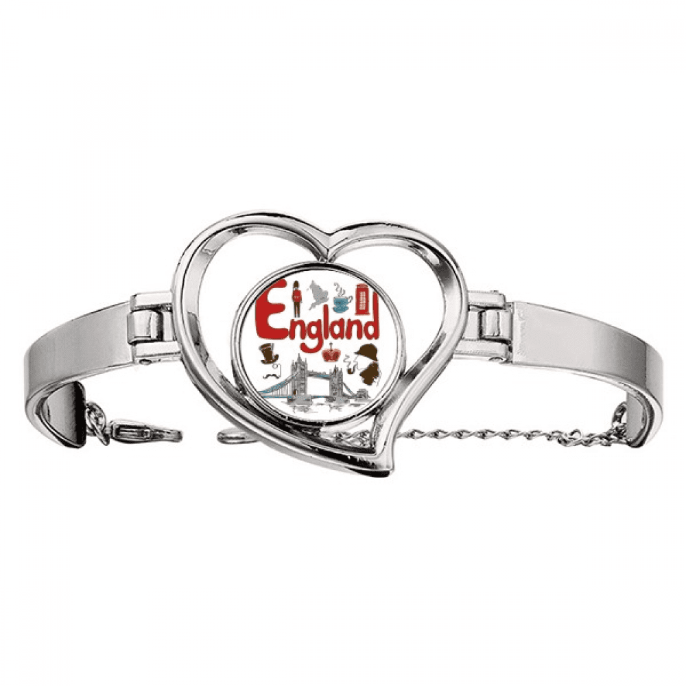 England National symbol Landmark Pattern Bracelet Heart Jewelry Wire ...