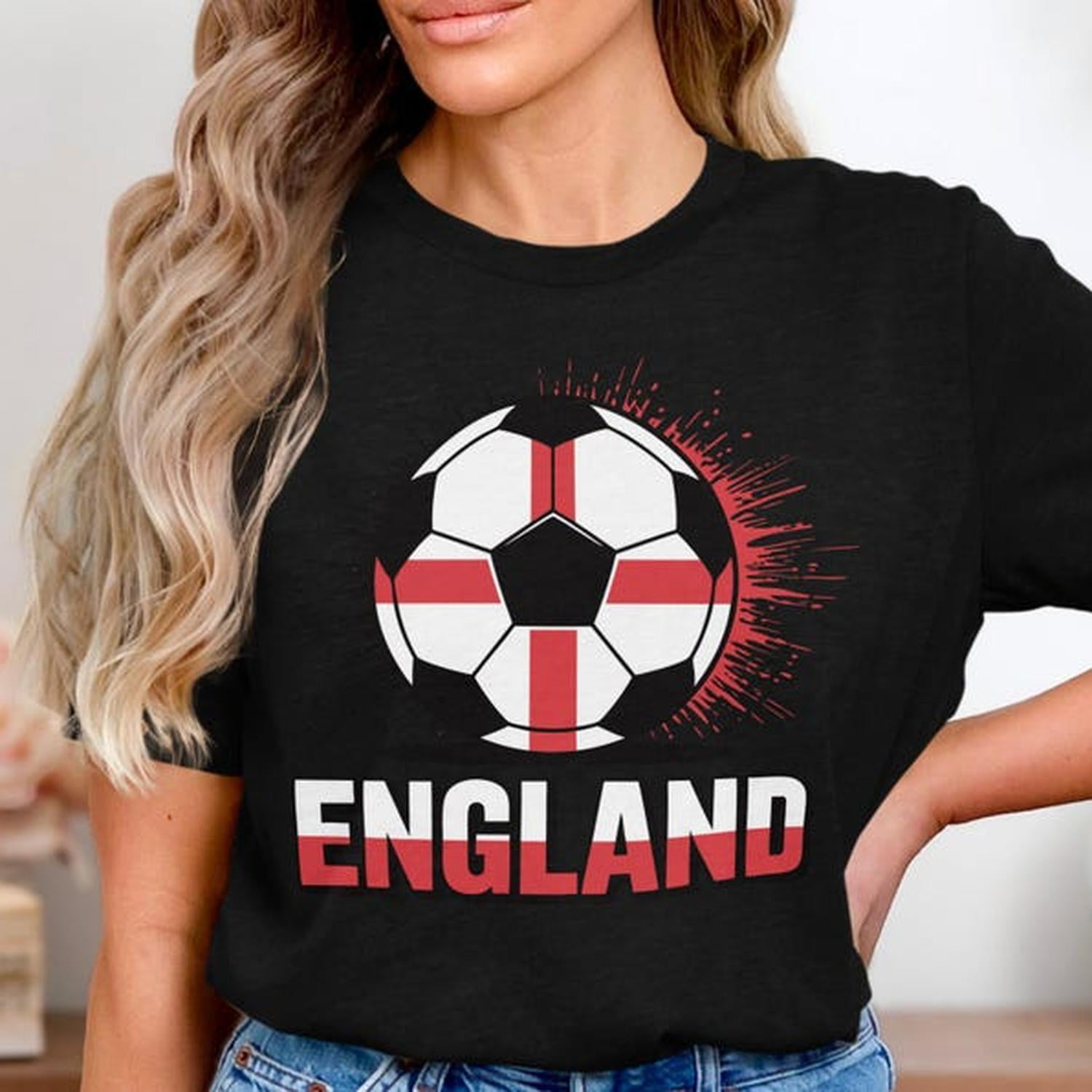 England S1occer S1Hirt, St George CrO1SS T1EE, Red White Football ...
