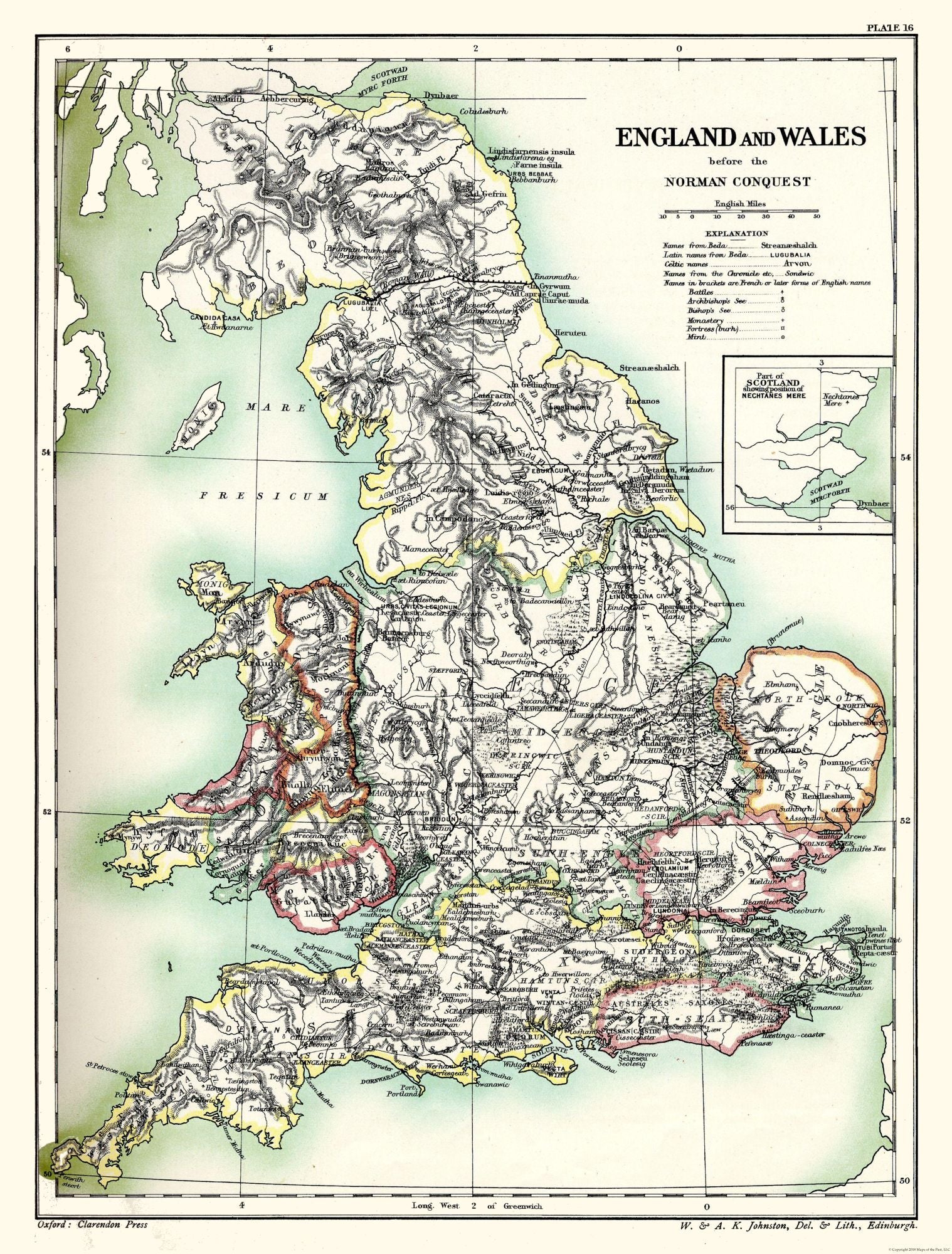 Historic Map - England Wales Norman Conquest - Poole 1902 - 23 x 30.31 ...