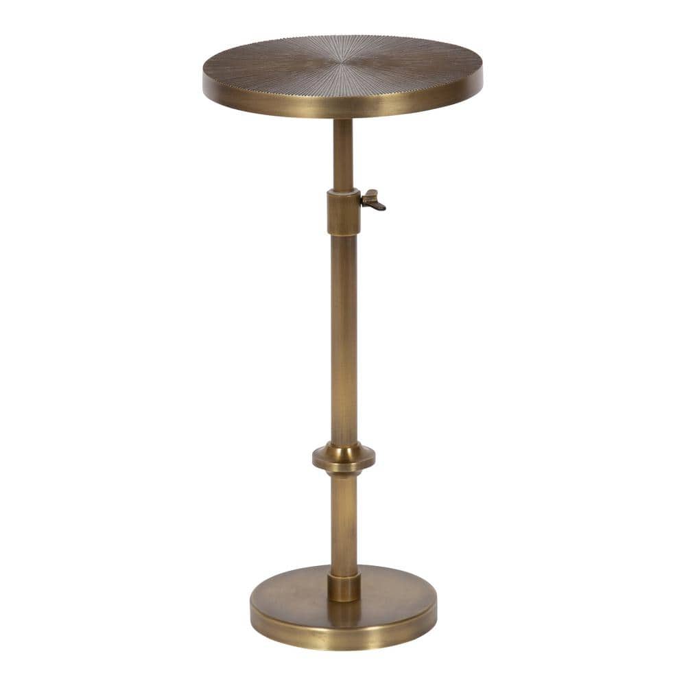 Engles 10.00 in. Gold Round Metal Traditional End Table - Walmart.com