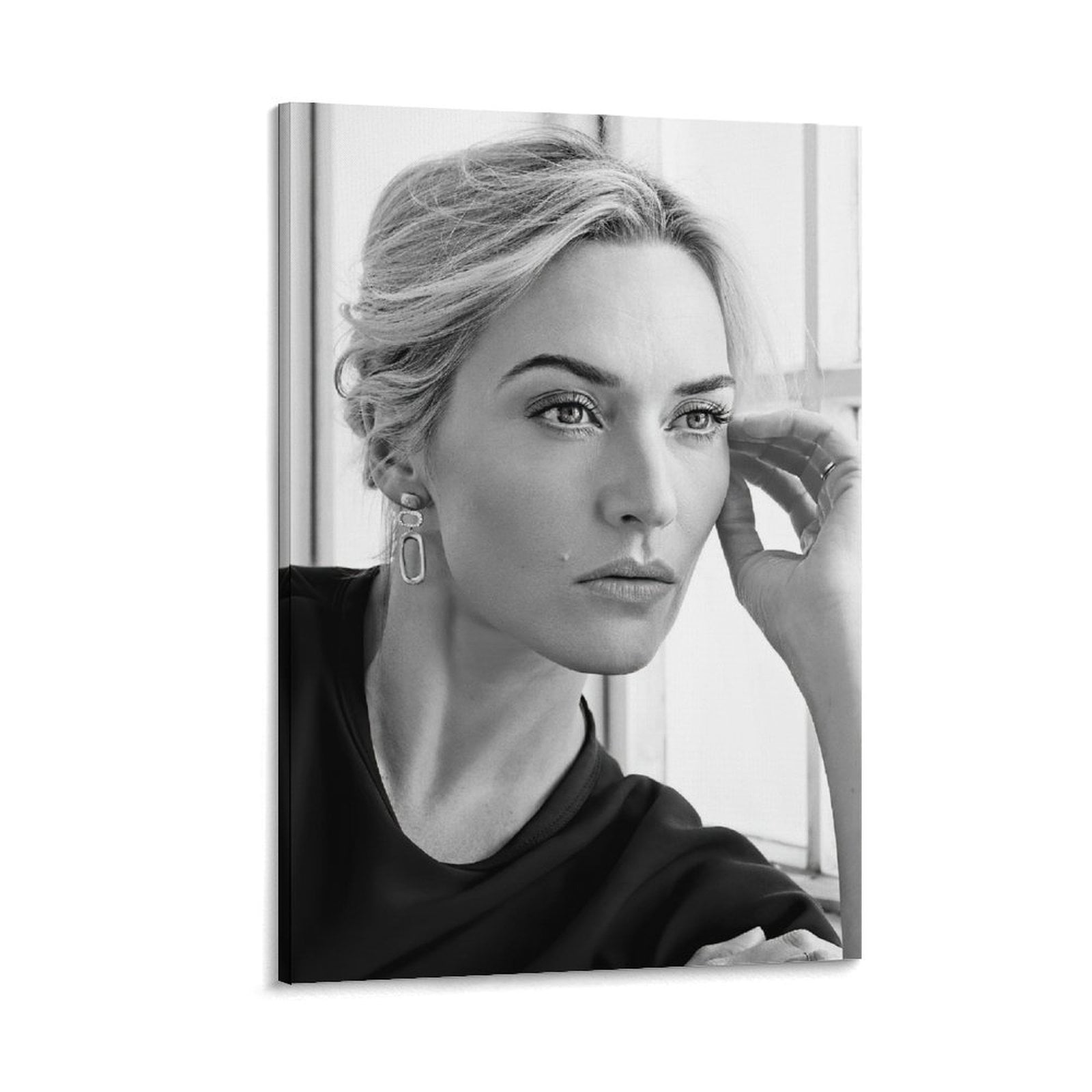 English Actress Kate Winslet Black And White Poster Canvas Art Poster ...