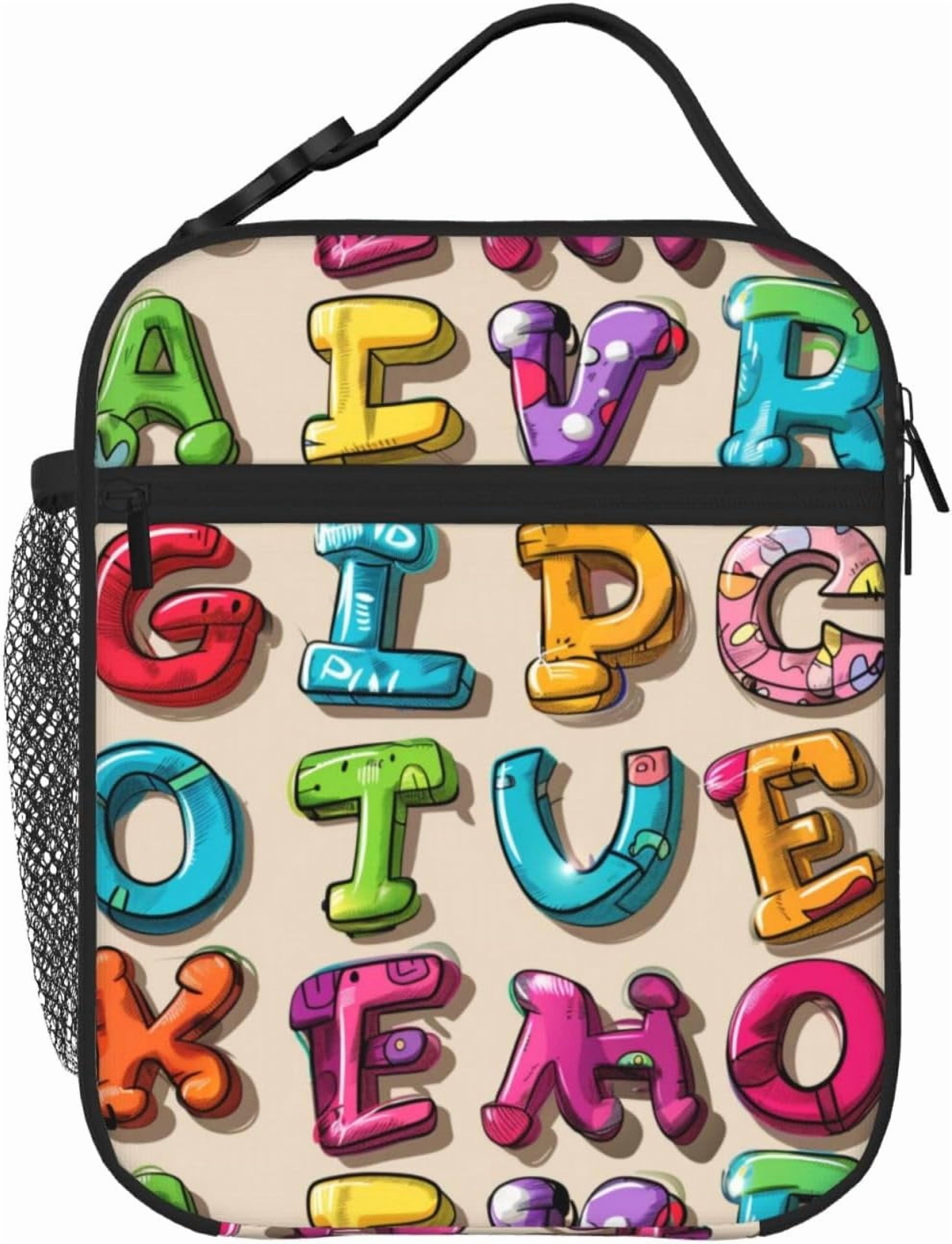 English Alphabet Lunch Box - Insulated Lunch Bags For WomenMenWomenMen ...