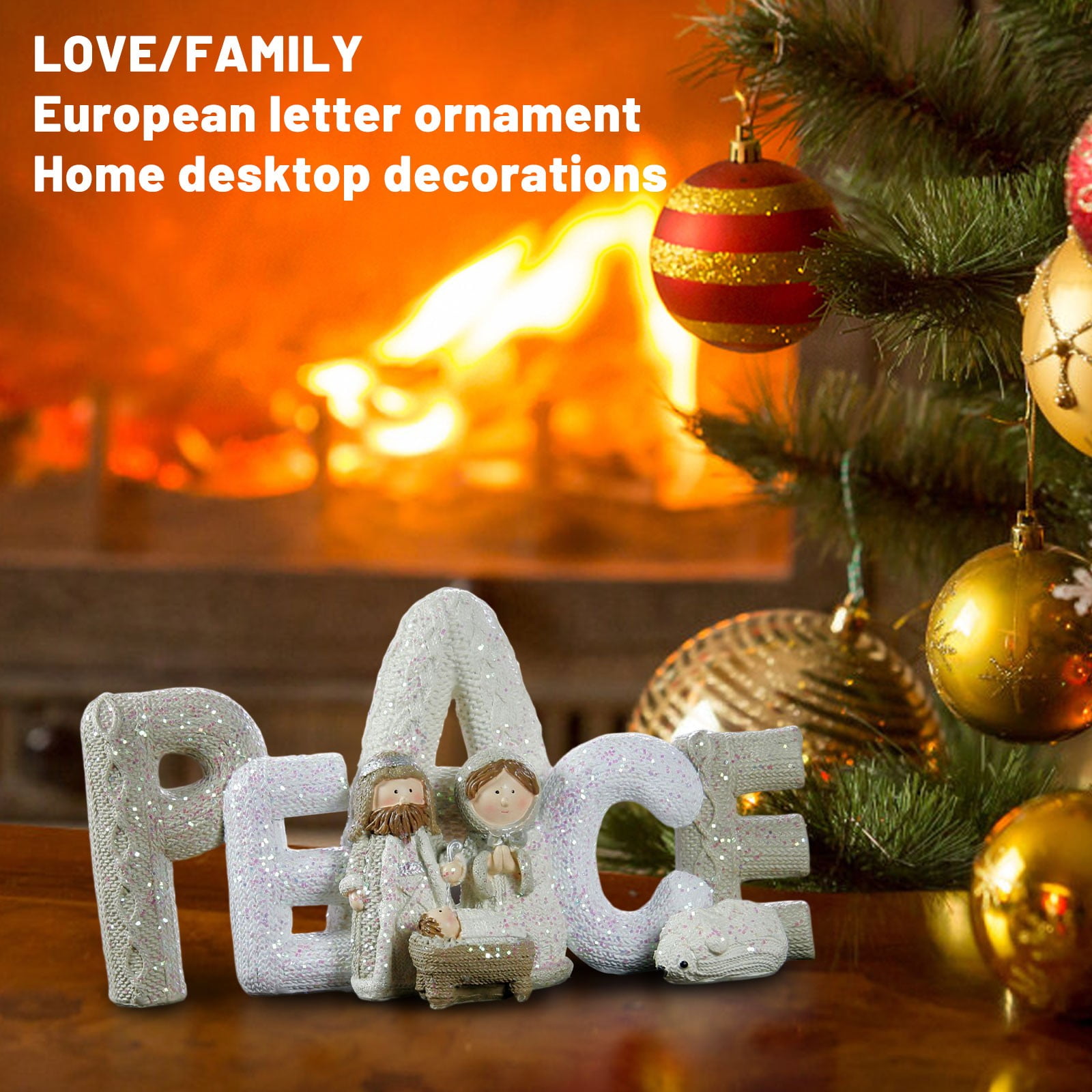 English Alphabet Nativity Set – Vintage Resin Stable Display with ...