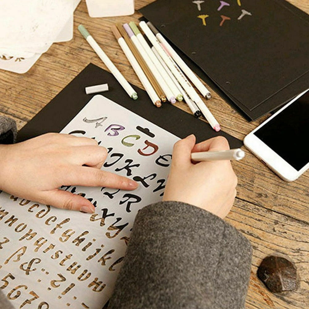 English Alphabet Number DIY Scrapbook Drawing Template Measuring Ruler ...