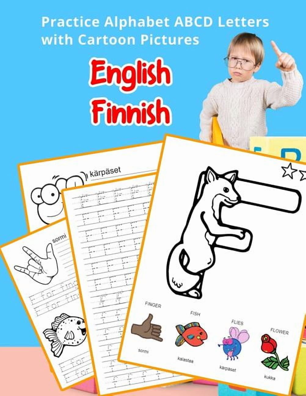 English Alphabets A-Z Handwriting & Coloring Vocabulary Flashcards ...