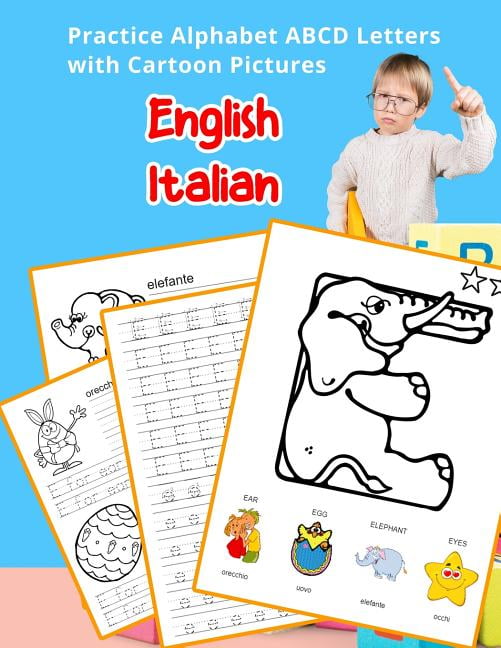 English Alphabets A-Z Handwriting & Coloring Vocabulary Flashcards ...