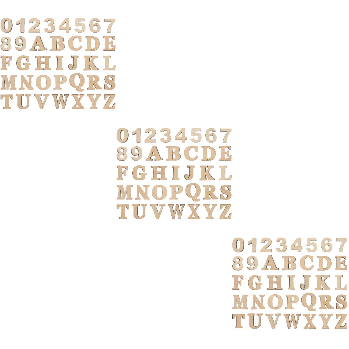 English Alphanumeric Wood Alphabet Letters Unfinished Wooden Capital ...