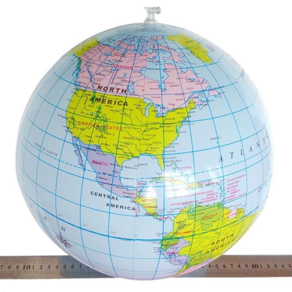 English Blow Up 16 Inch Balloon Ball PVC Educational 40cm Geography ...