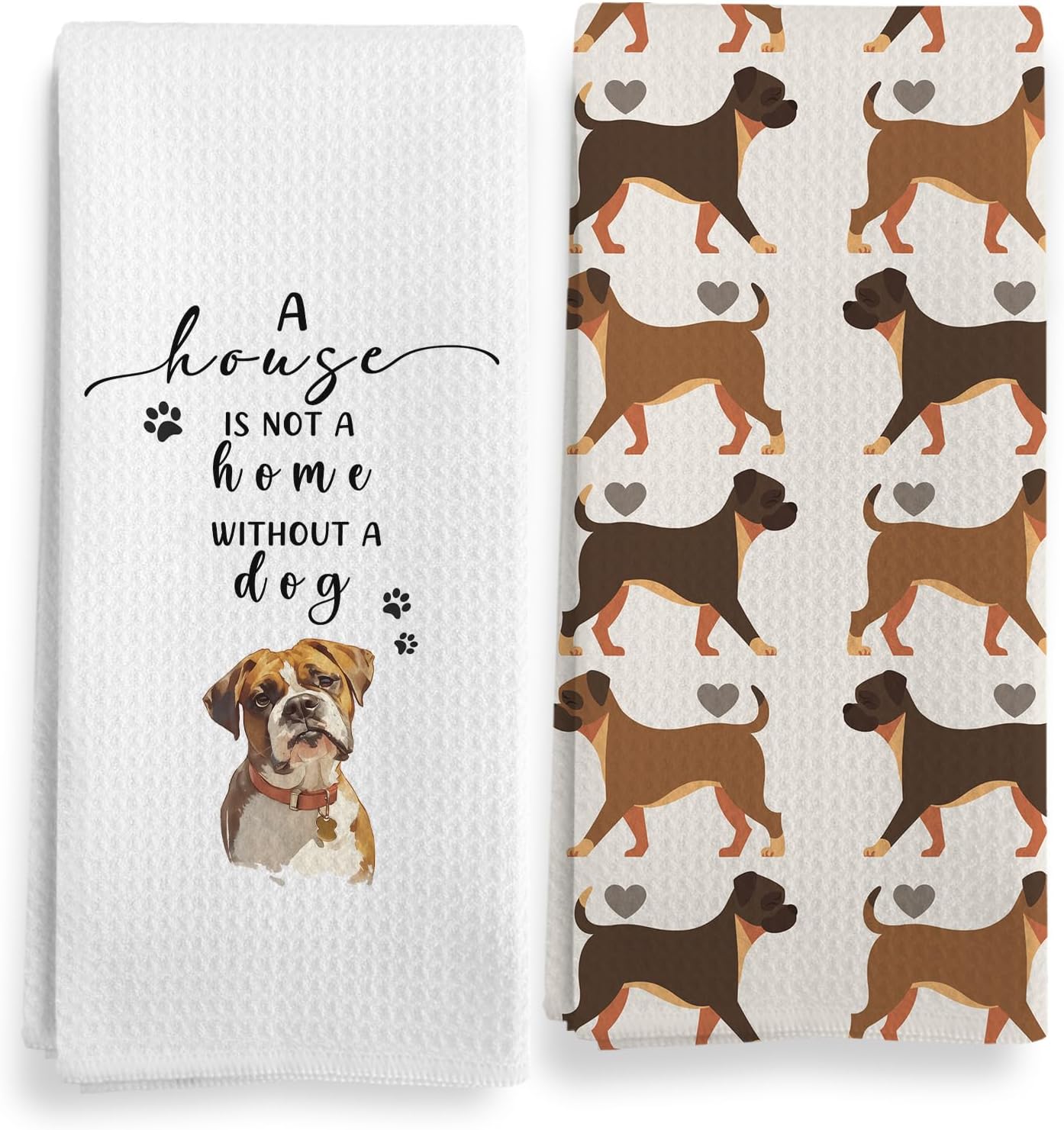 English Boxer Dog Kitchen Towels, A House is Not a Home Without a Dog ...