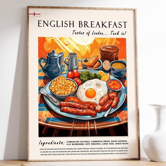 English Breakfast British Kitchen Food Poster UNFRAMED PAPER POSTER ...