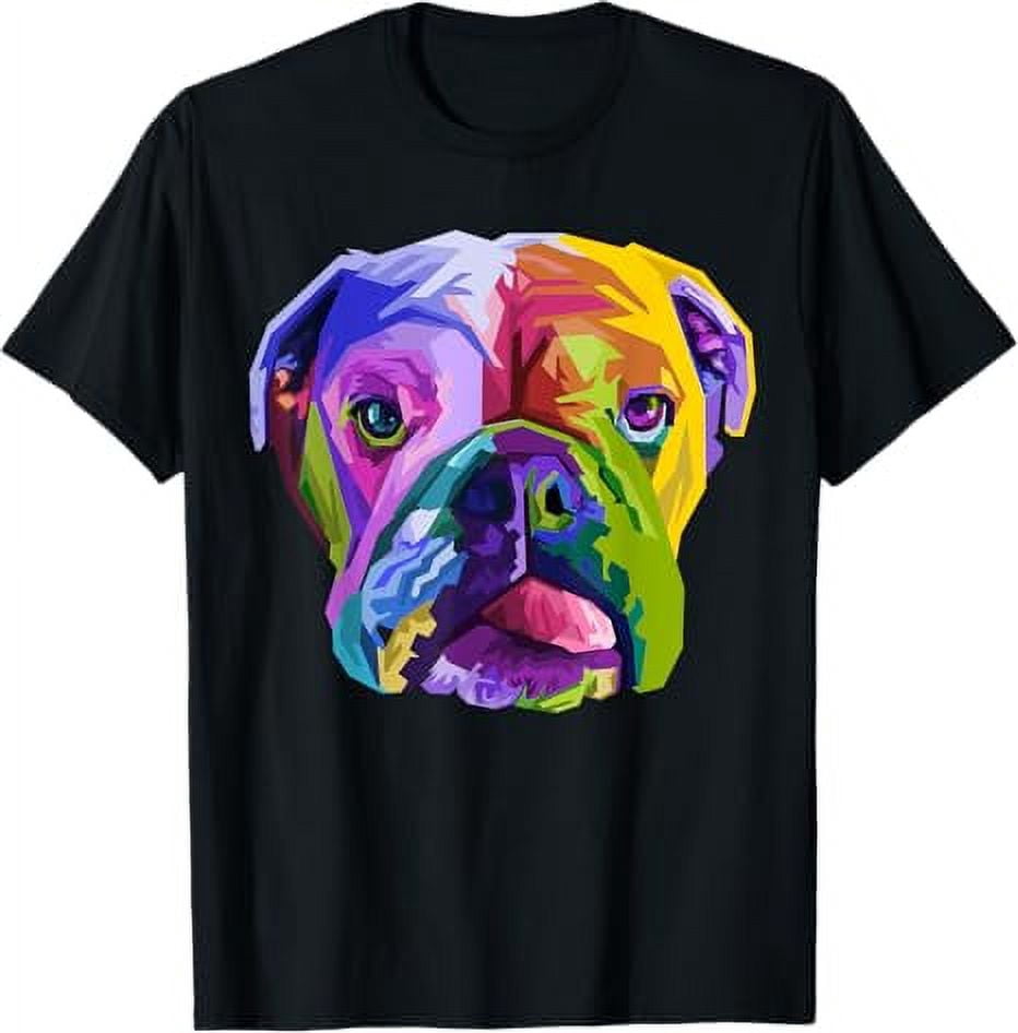 English British Bulldog Pop Art Portrait for Dog Owners T-Shirt ...