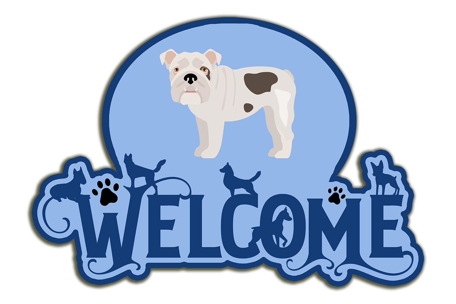 English Bulldog #2 Welcome Door Hanger Decoration - Walmart Business ...