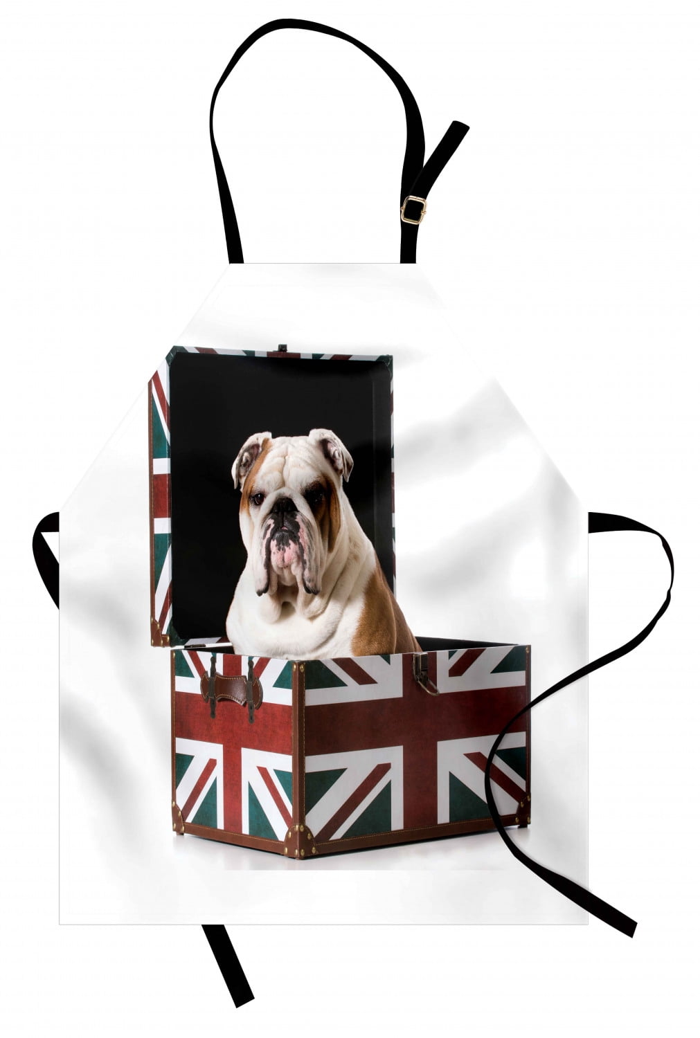 English Bulldog Apron Cute Bulldog Sitting in Union Jack Britain Themed ...