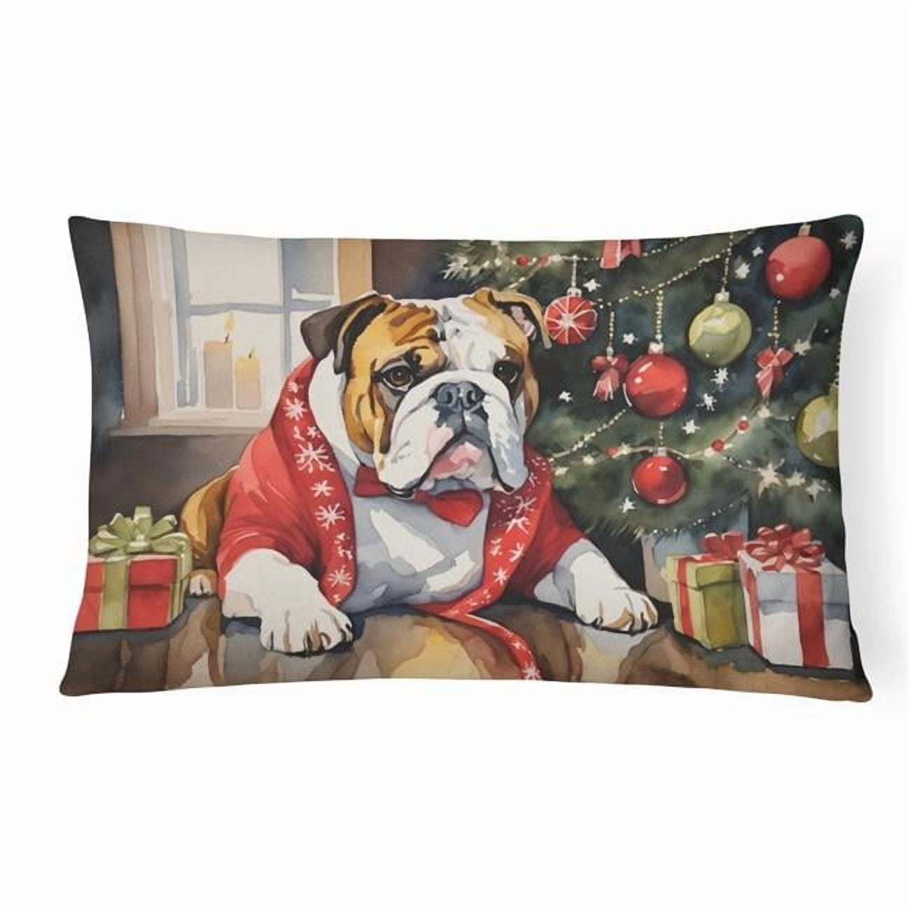English Bulldog Cozy Christmas Throw Pillow 12 in x 16 in - Walmart.com