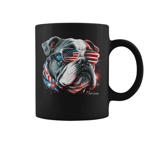 English Bulldog Dog 4Th Of July American Flag Usa Coffee Mugs - Walmart.com