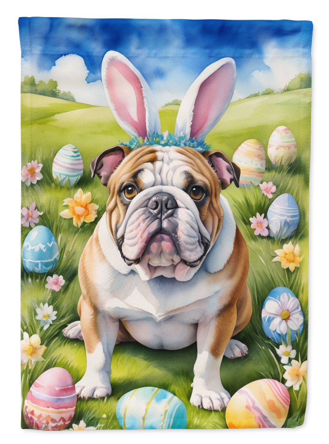 English Bulldog Easter Egg Hunt House Flag 28 in x 40 in - Walmart.com