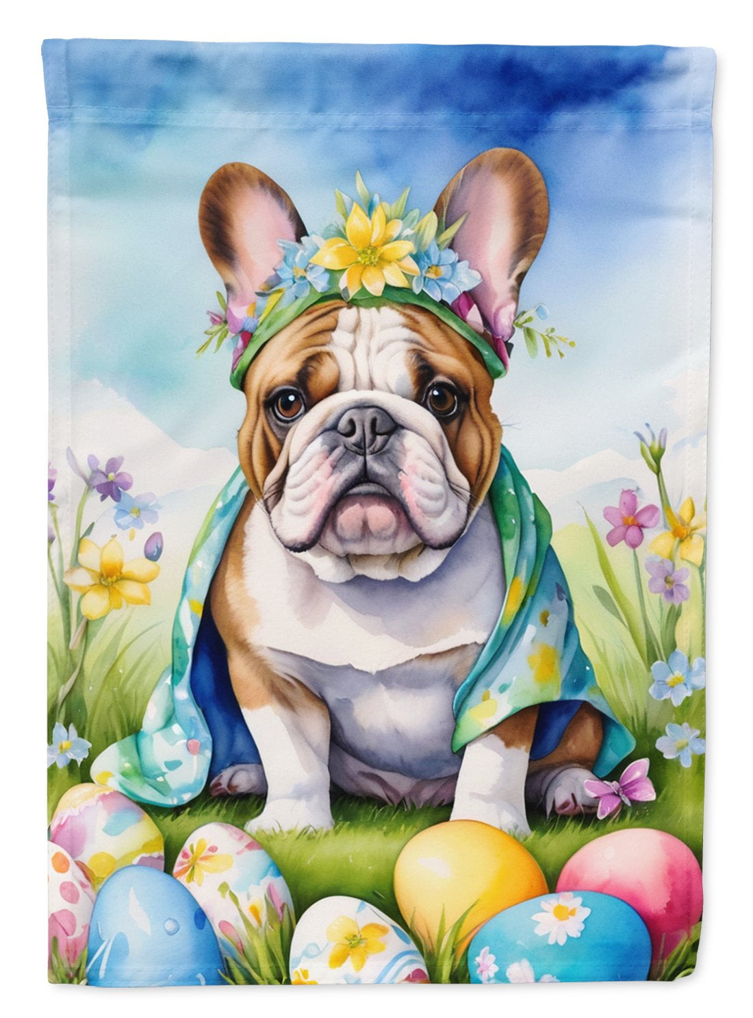 English Bulldog Easter Egg Hunt House Flag 28 in x 40 in - Walmart.com