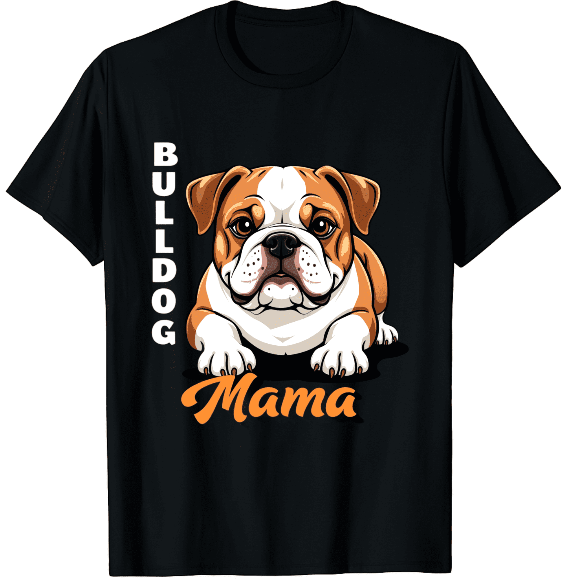 English Bulldog Mama Cute Bully Dog Mom Funny Gift Graphic Crew Neck ...