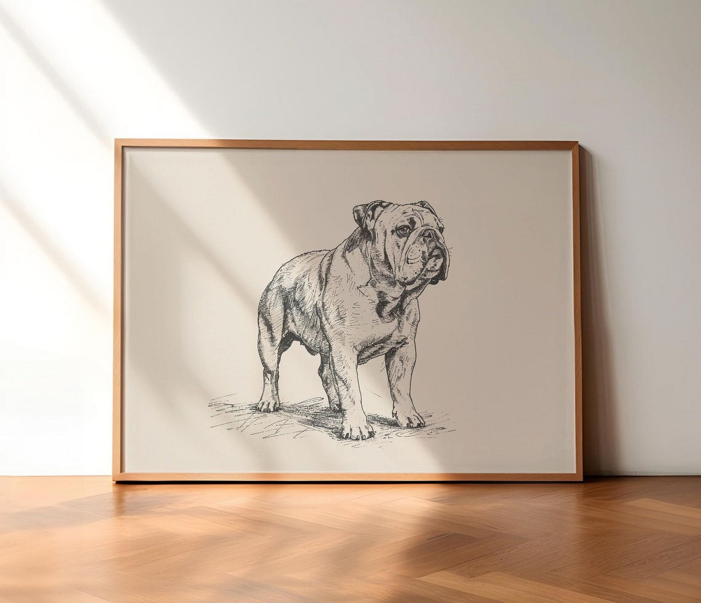 English Bulldog Print, Dog Vintage Print, Dog Wall Art Decor, Antique ...