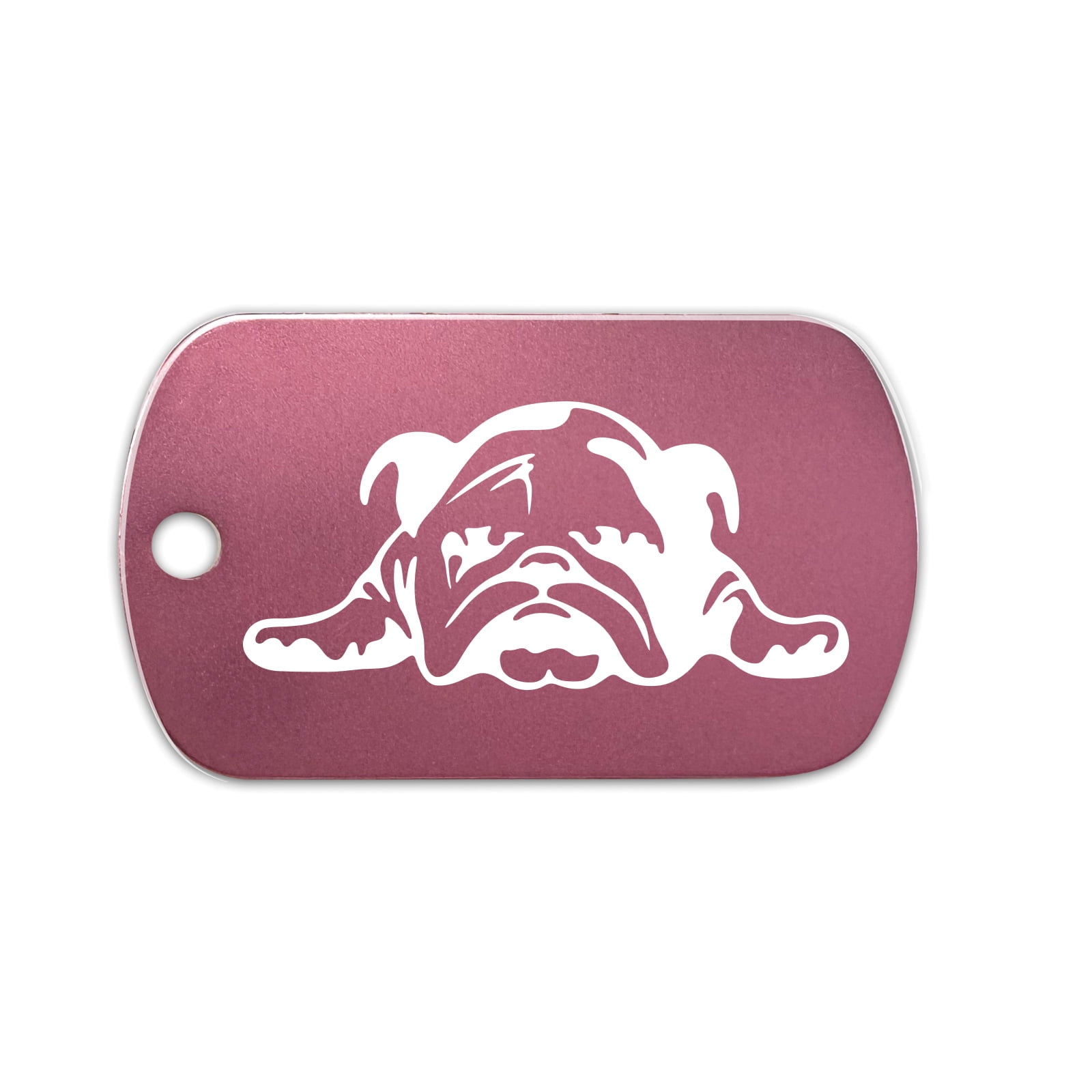 English Bulldog Puppy GI Dog Tag Aluminum Keychain - Pink - Walmart.com