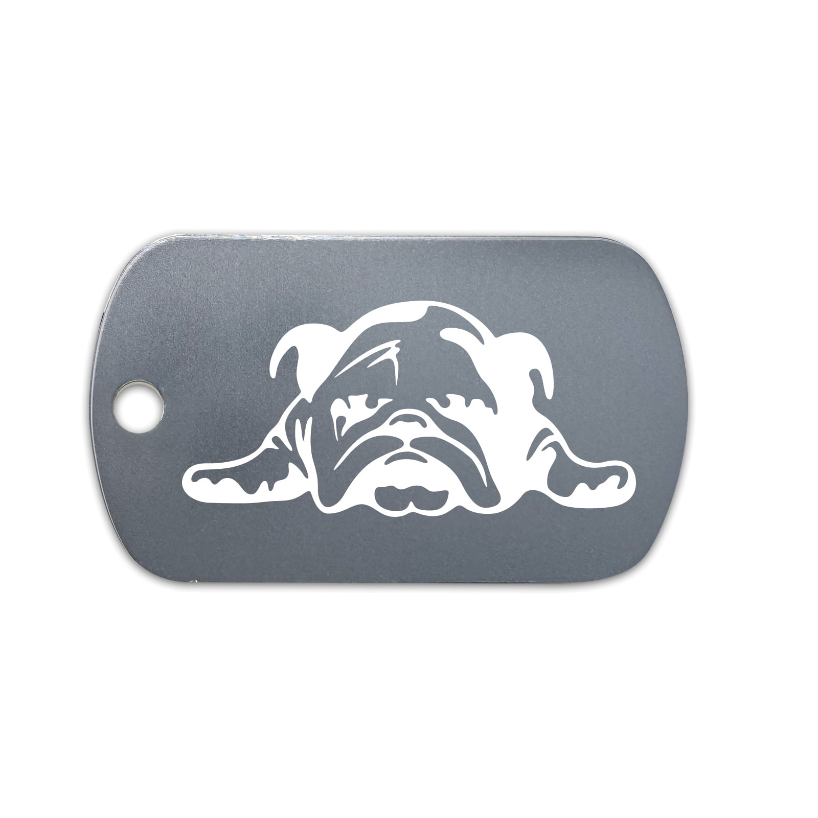 English Bulldog Puppy GI Dog Tag Aluminum Keychain - Silver - Walmart.com