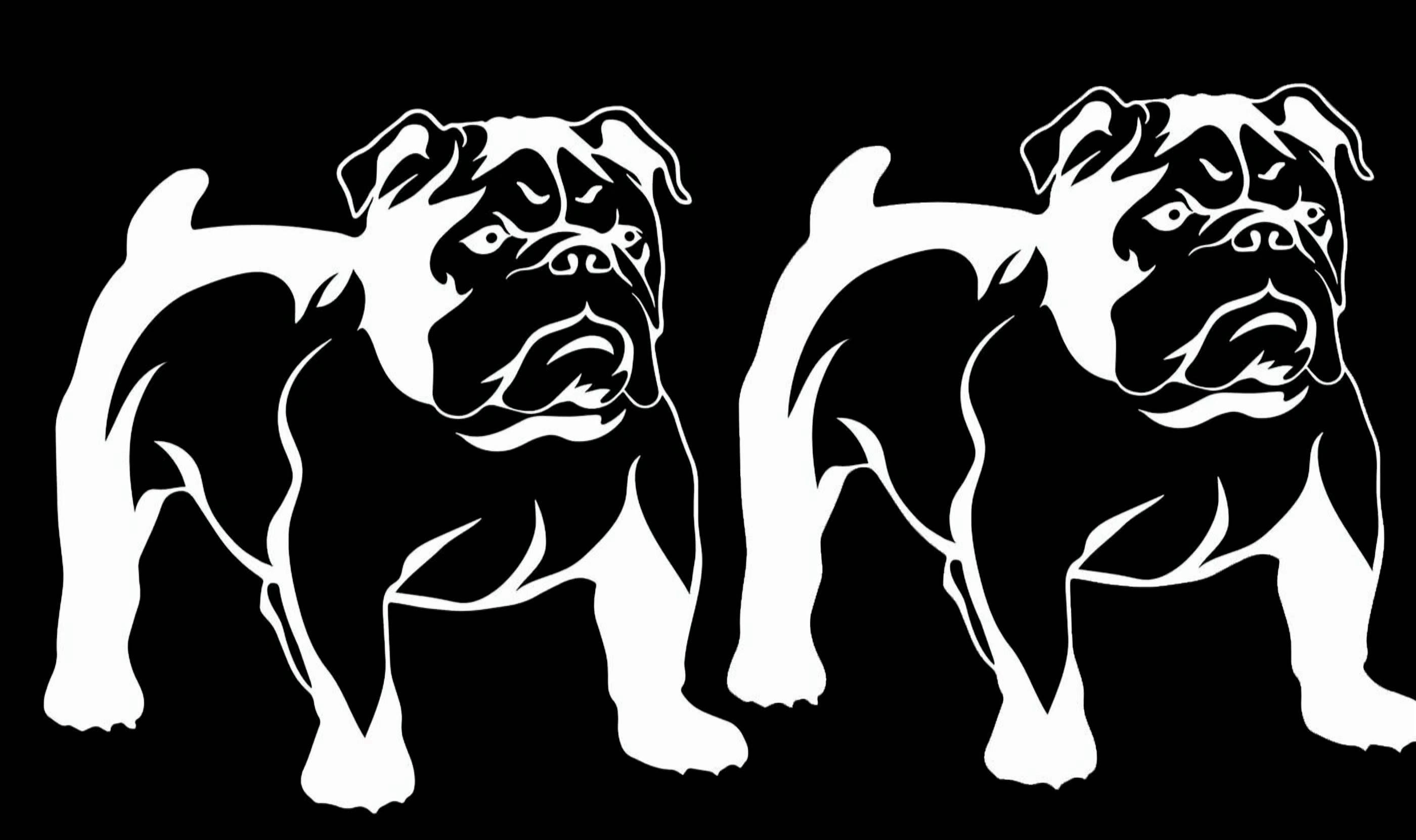 English Bulldog Two Pk 5" Vinyl Decal Car Truck Windows Laptop Tablet ...